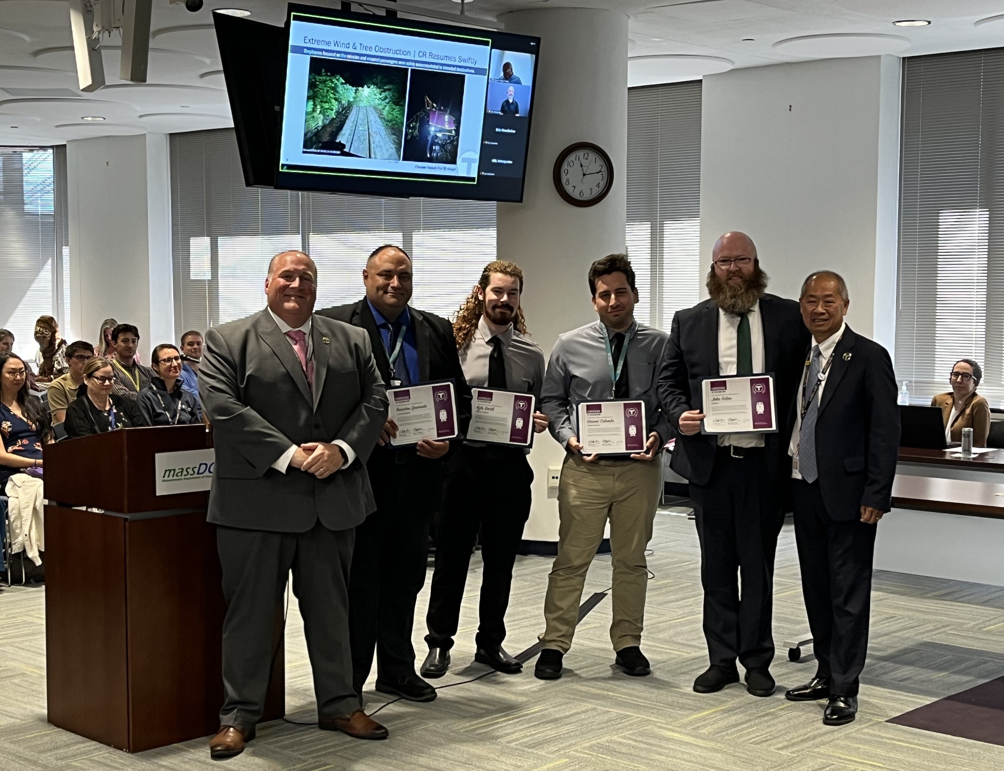 MBTA Recognizes Four Commuter Rail Employees